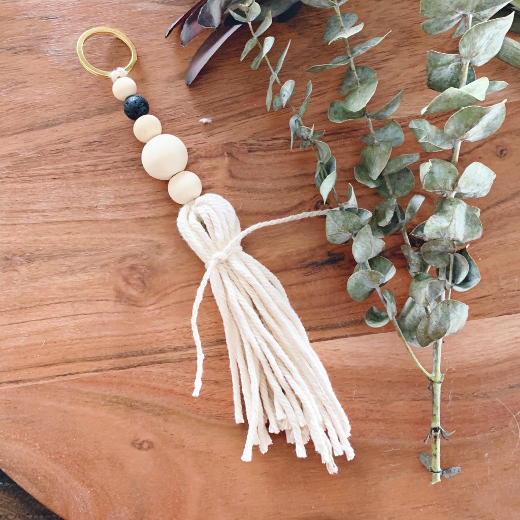 Macrame tassel diffuser ornament + keychain