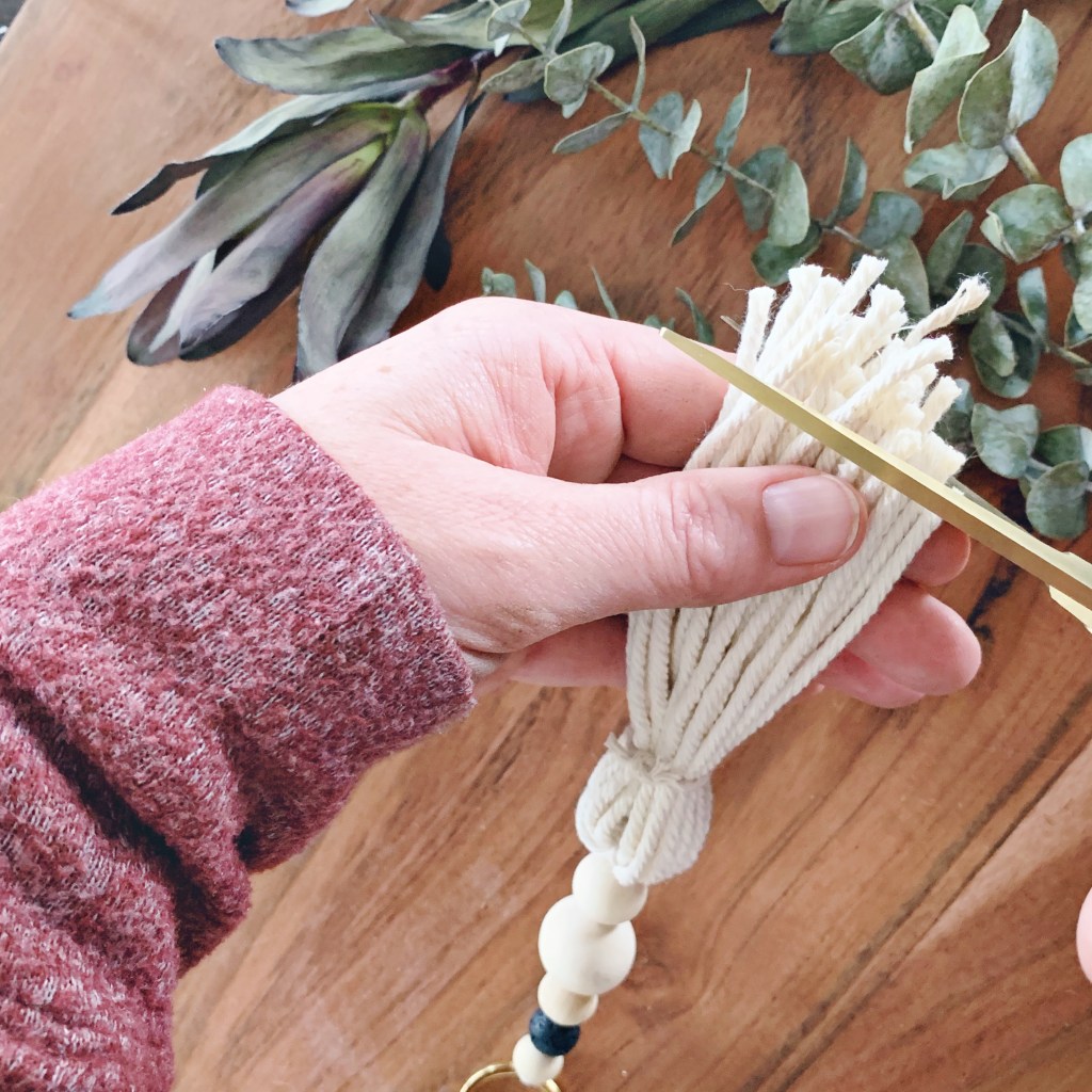 Macrame tassel diffuser ornament + keychain